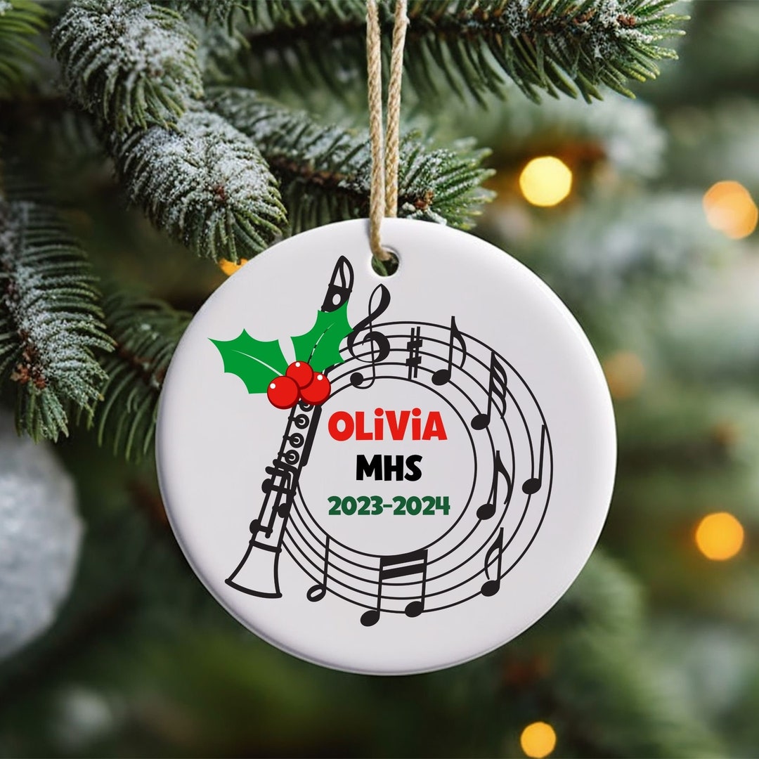 Personalized Marching Band Christmas Ornament, Clarinet Ornament ...