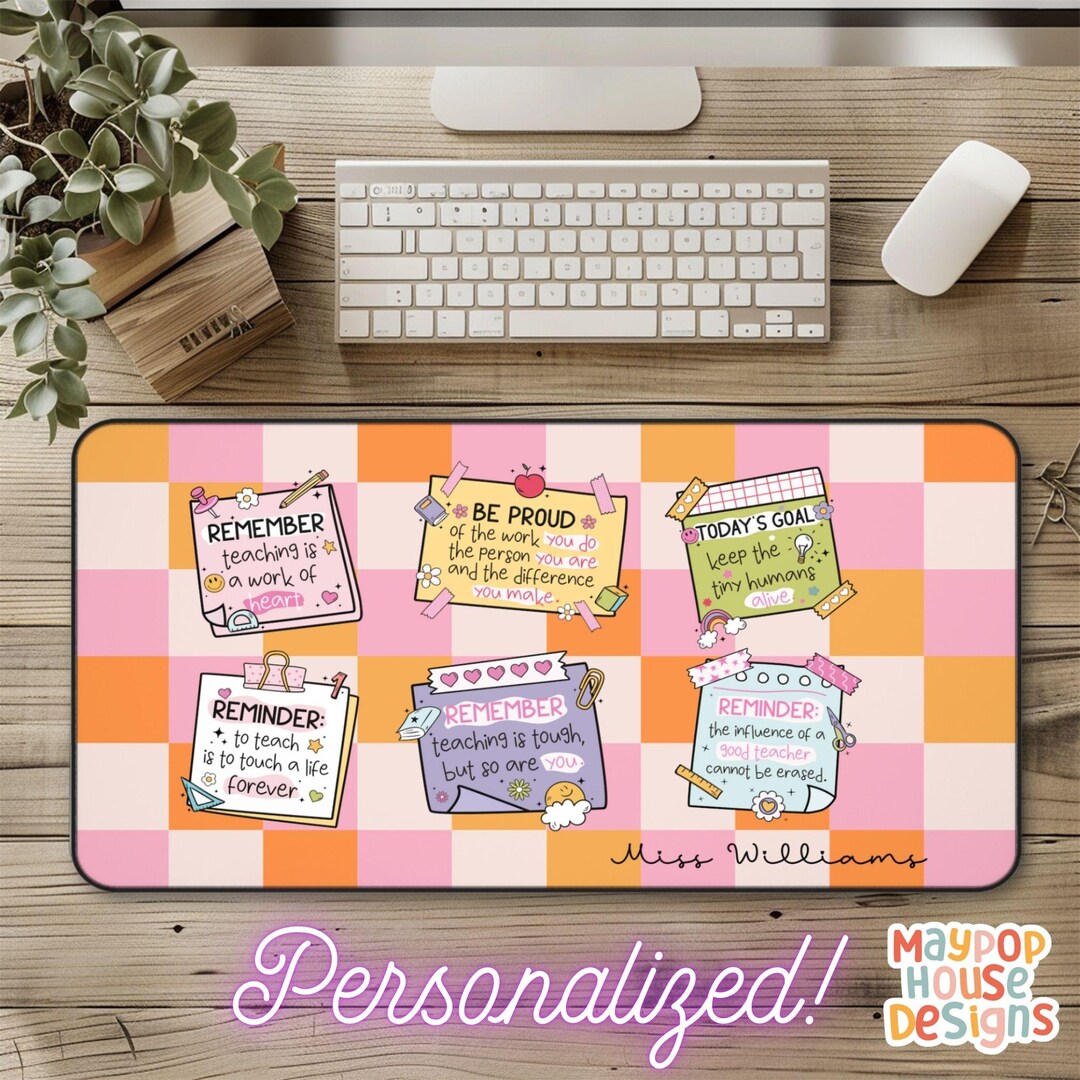 Cute Desk Mat for Teachers, Extra Large Deskmat Teacher Gift, Teacher ...