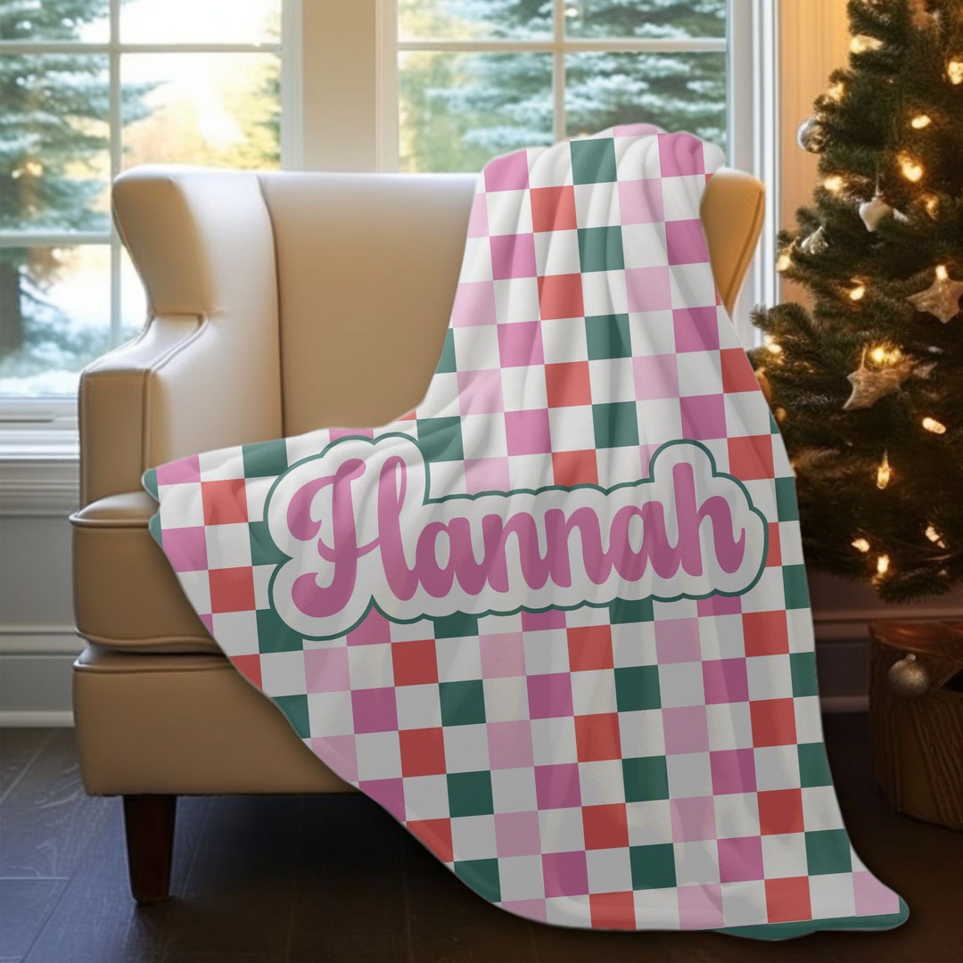 Custom Checkered Blanket, Checkered Throw Blanket, Aesthetic Blanket ...