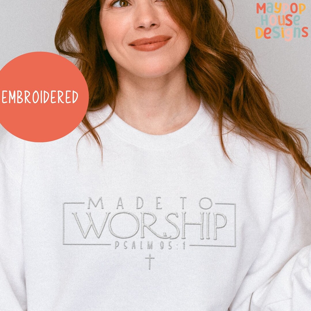 Embroidered Christian Crewneck Sweatshirt With Bible Verse Embroidered ...