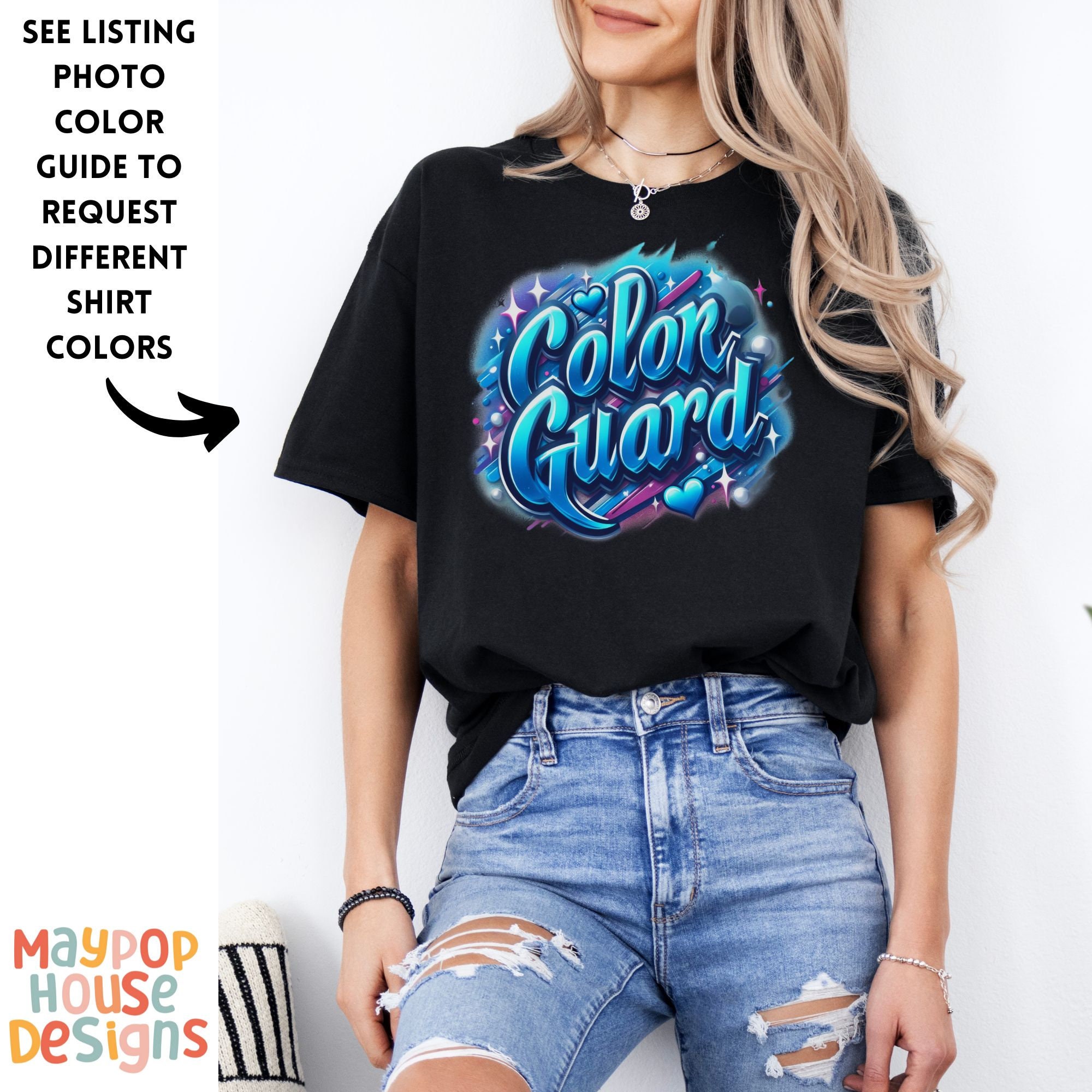 Airbrush Style Color Guard Shirt, Color Guard Gift Idea, Band ...