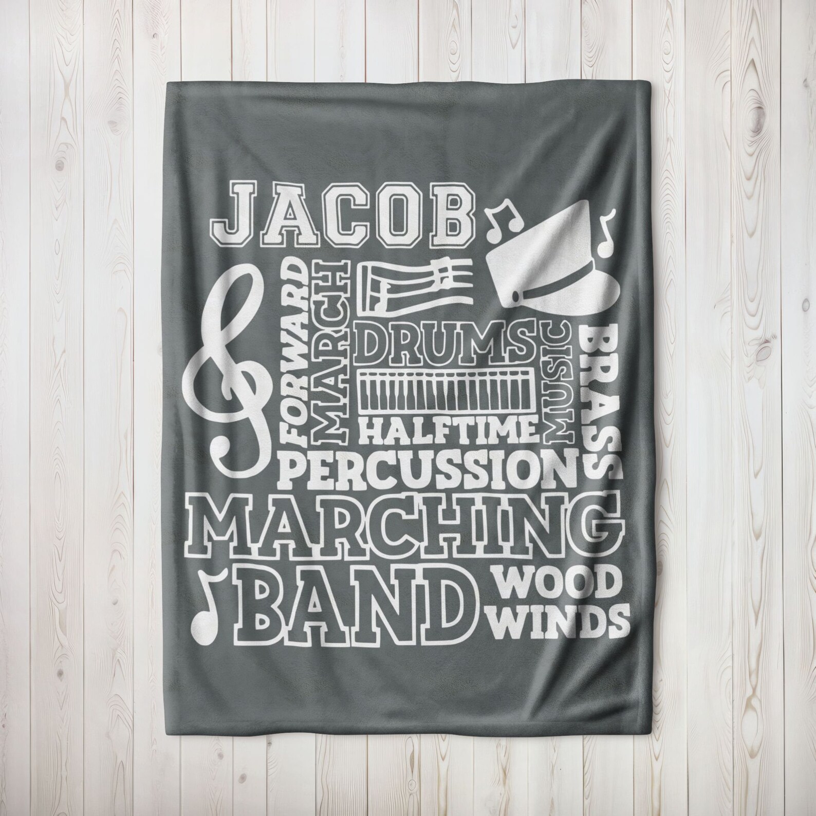 Personalized Marching Band Blanket, Band Mom Gift, High School Band ...
