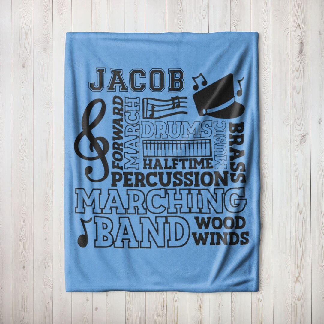 Personalized Marching Band Blanket, Band Mom Gift, High School Band ...