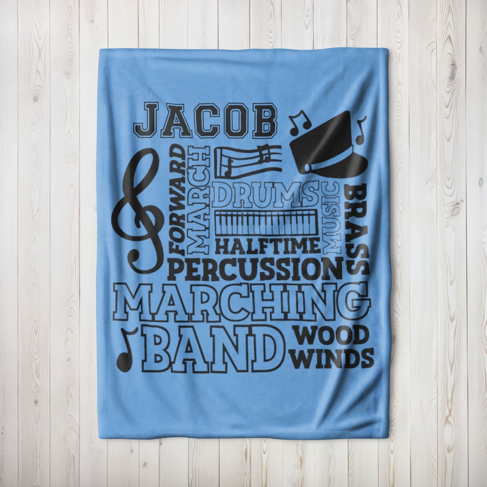 Personalized Marching Band Blanket, Band Mom Gift, High School Band ...