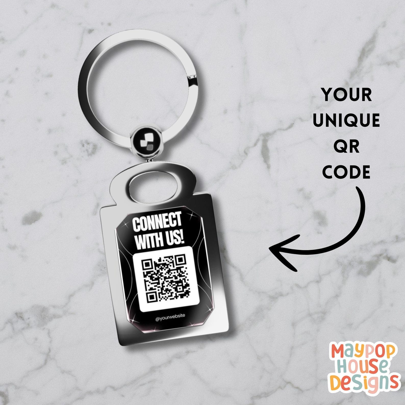 QR Code Keychain, Personalized Custom Keyring, Business Marketing Gift ...