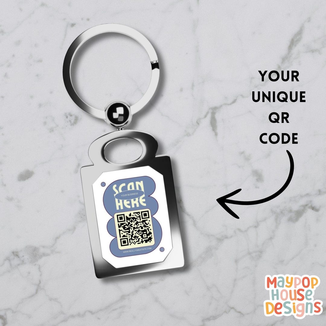 QR Code Keychain, Personalized Custom Keyring, Business Marketing Gift ...