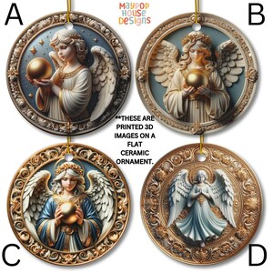 Mix and Match Set of Beautiful 3D Print Christmas Angel Ornaments ...