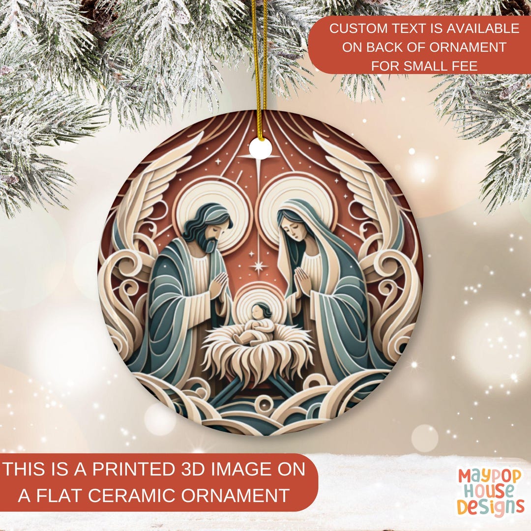Nativity Christmas Ornament Gift for Christian Christmas Ornaments With ...