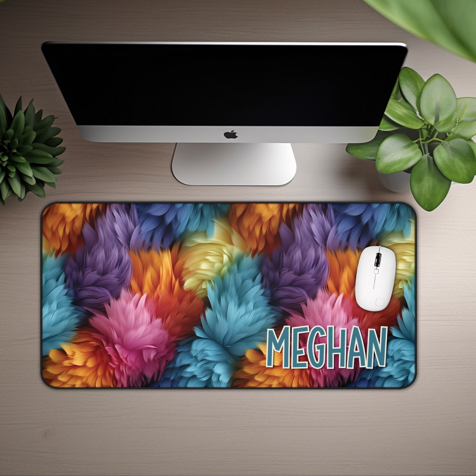 Personalized Extra Large Colorful Desk Mat, Cute Desk Pad for Teen ...