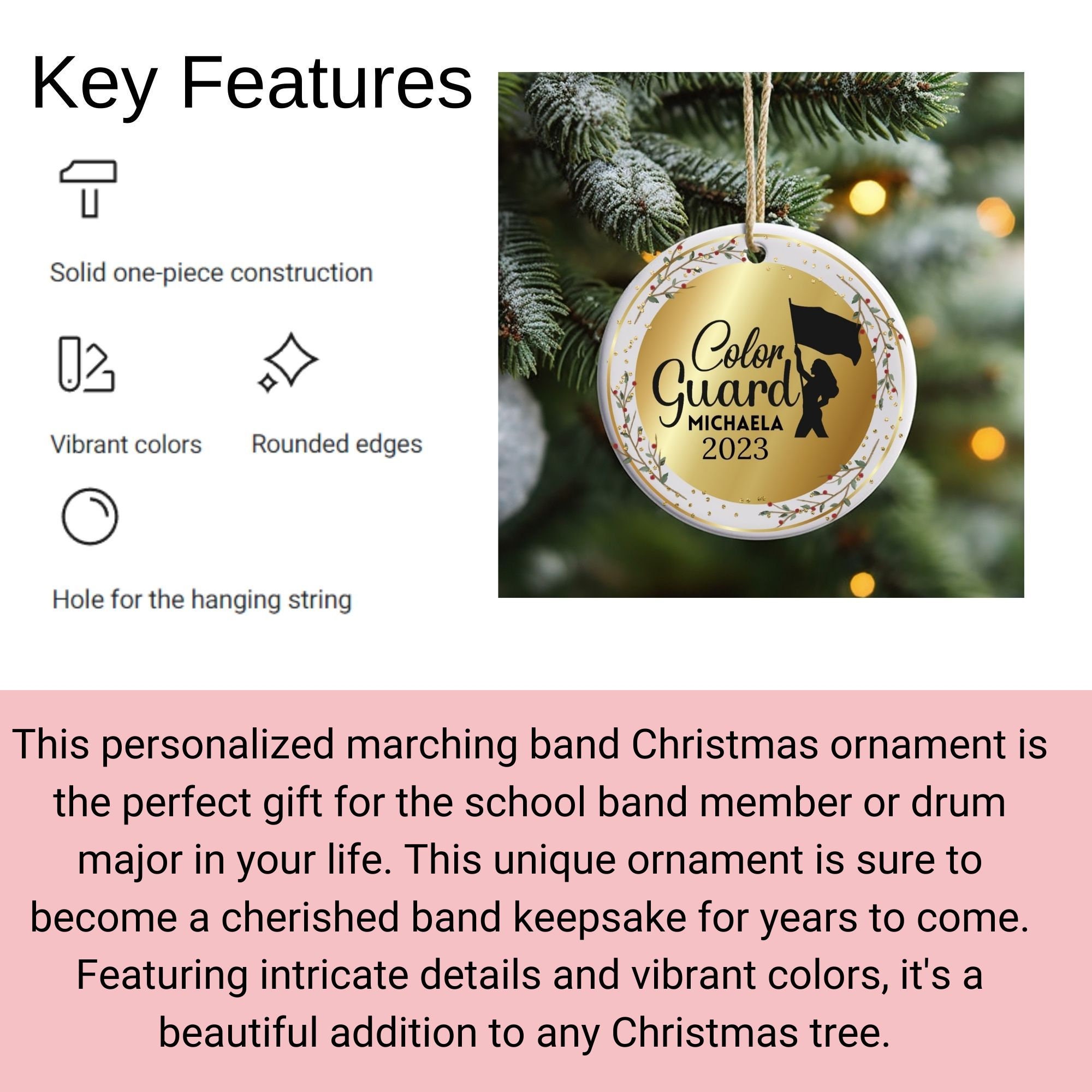 Personalized Color Guard Christmas Ornament, Twirler, Color Guard ...