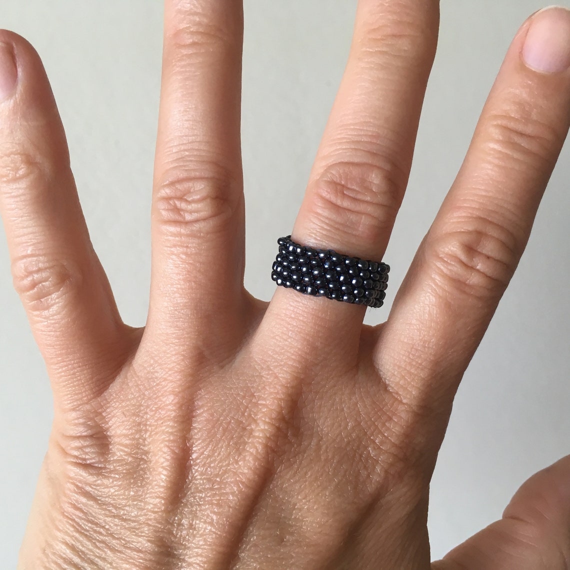 Black Ring Women Asexual Stretch Asexual Ring Etsy