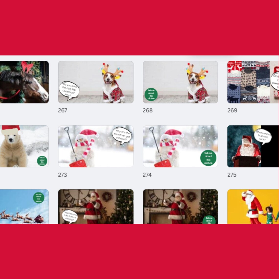 150 Christmas Picture Prompts Oracy / Writing Practice Morning Slides ...