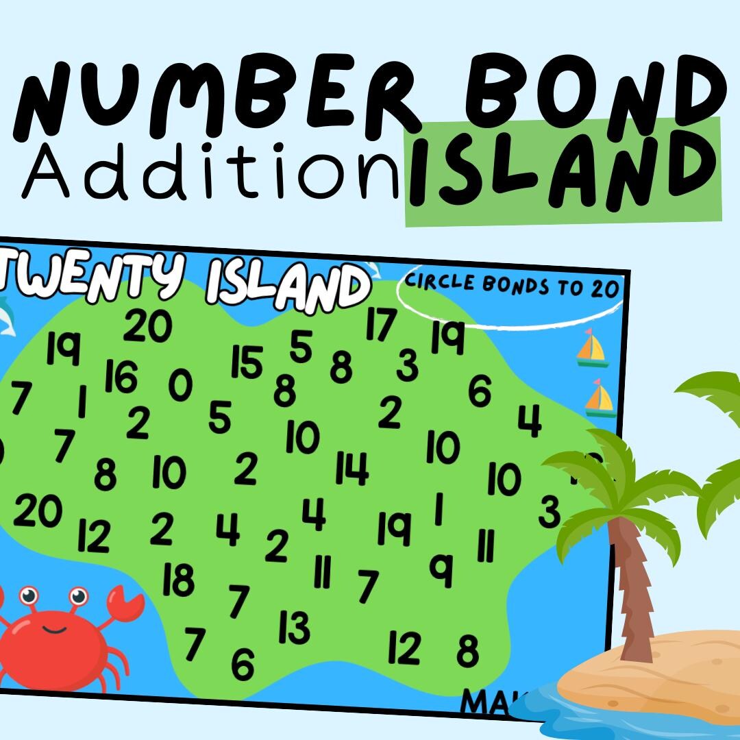 Number Bonds to 10 and 20 Islands Counting Addition Practice Worksheet ...