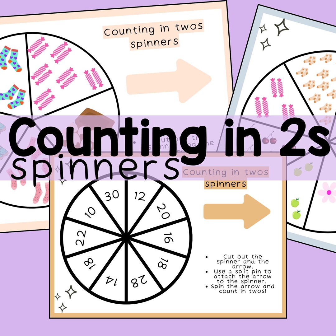 Counting in 2s Spinners Maths Review Game - Etsy