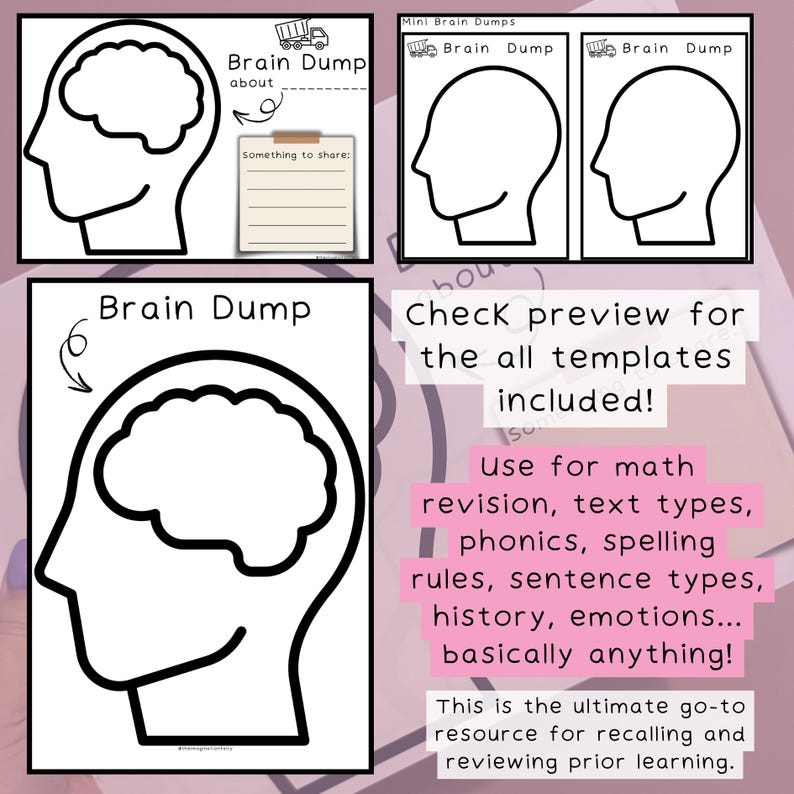 Brain Dump Retrieval Practice Printable Worksheet Game - Etsy