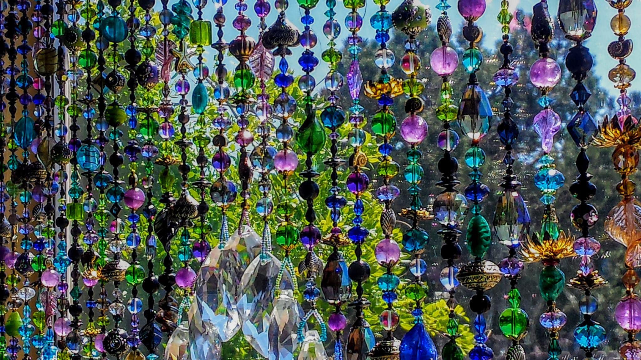 Luxury Beaded Curtain: Crystal, Glass and Gemstone. 60 Strands. 175 ...