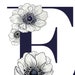 Printable Floral Monogram "e" - Etsy