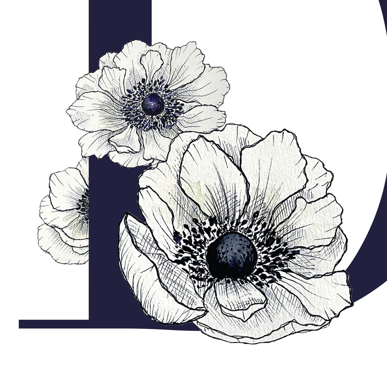 Printable Floral Monogram "d" - Etsy