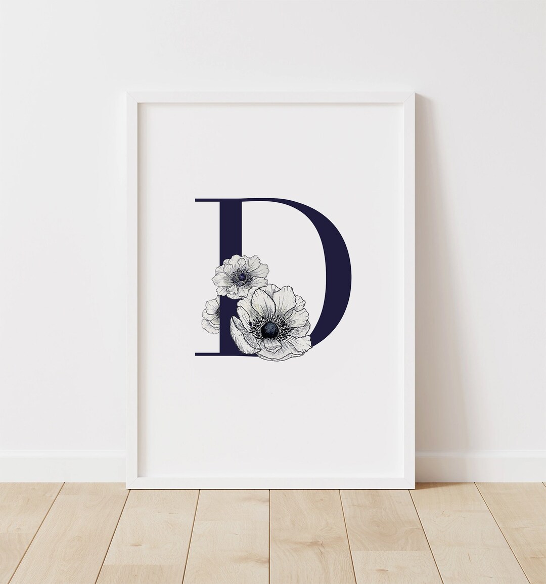 Printable Floral Monogram "d" - Etsy