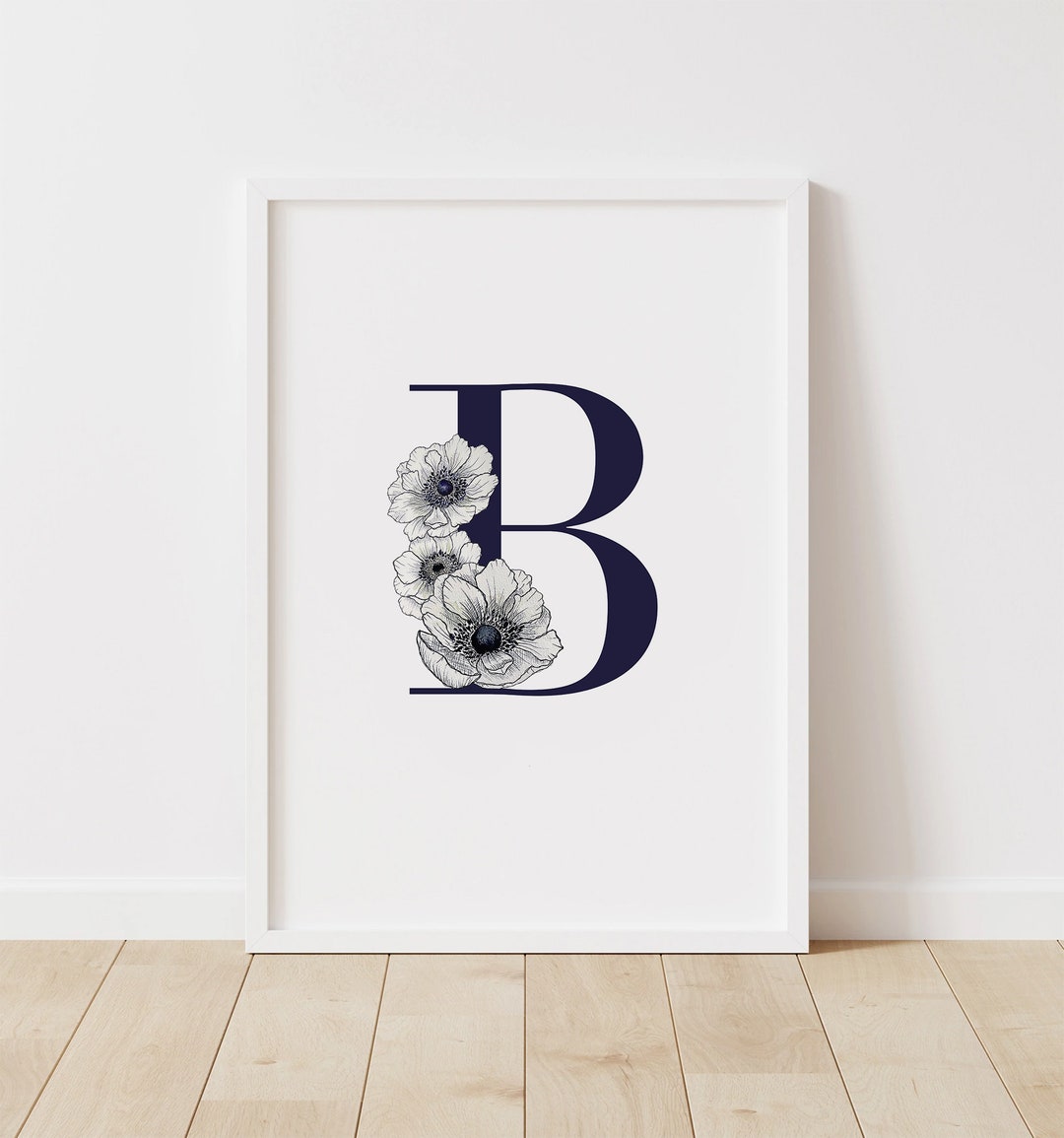 Printable Floral Monogram "b" - Etsy
