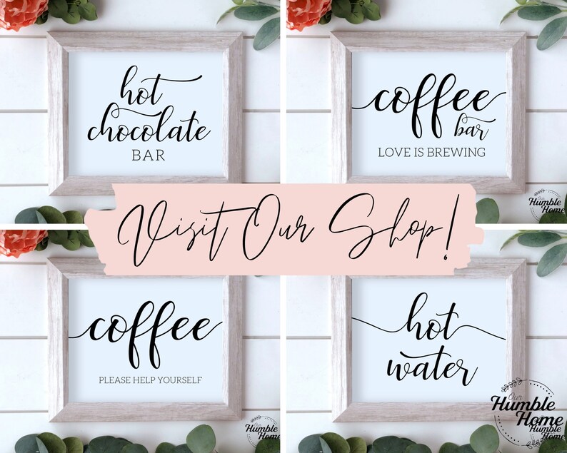 Hot Water Sign Hot Water Bar Sign Beverage Station Signs | Etsy