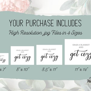Grab A Blanket and Get Cozy Sign, Wedding Blankets Sign, Get Cozy Sign ...