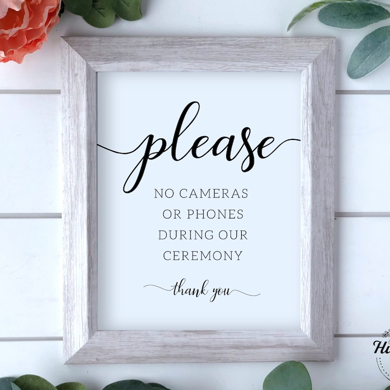 No Phone Wedding Sign - Etsy