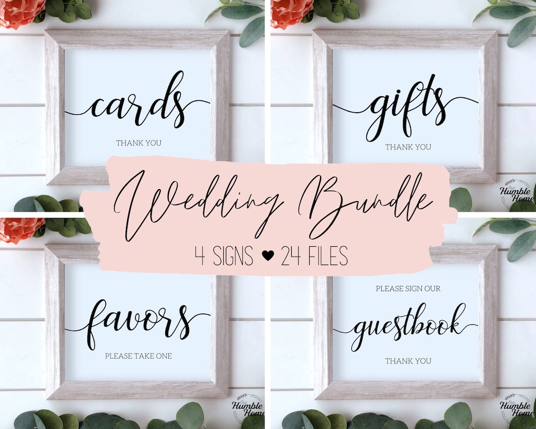 Wedding Sign Bundle, Printable Wedding Signs Bundle, Instant Download ...