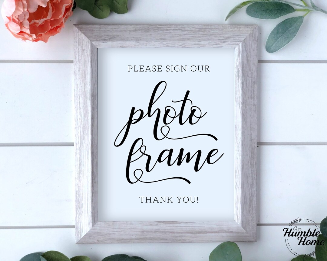 Please Sign Our Photo Frame Sign, Wedding Photo Frame Guestbook ...