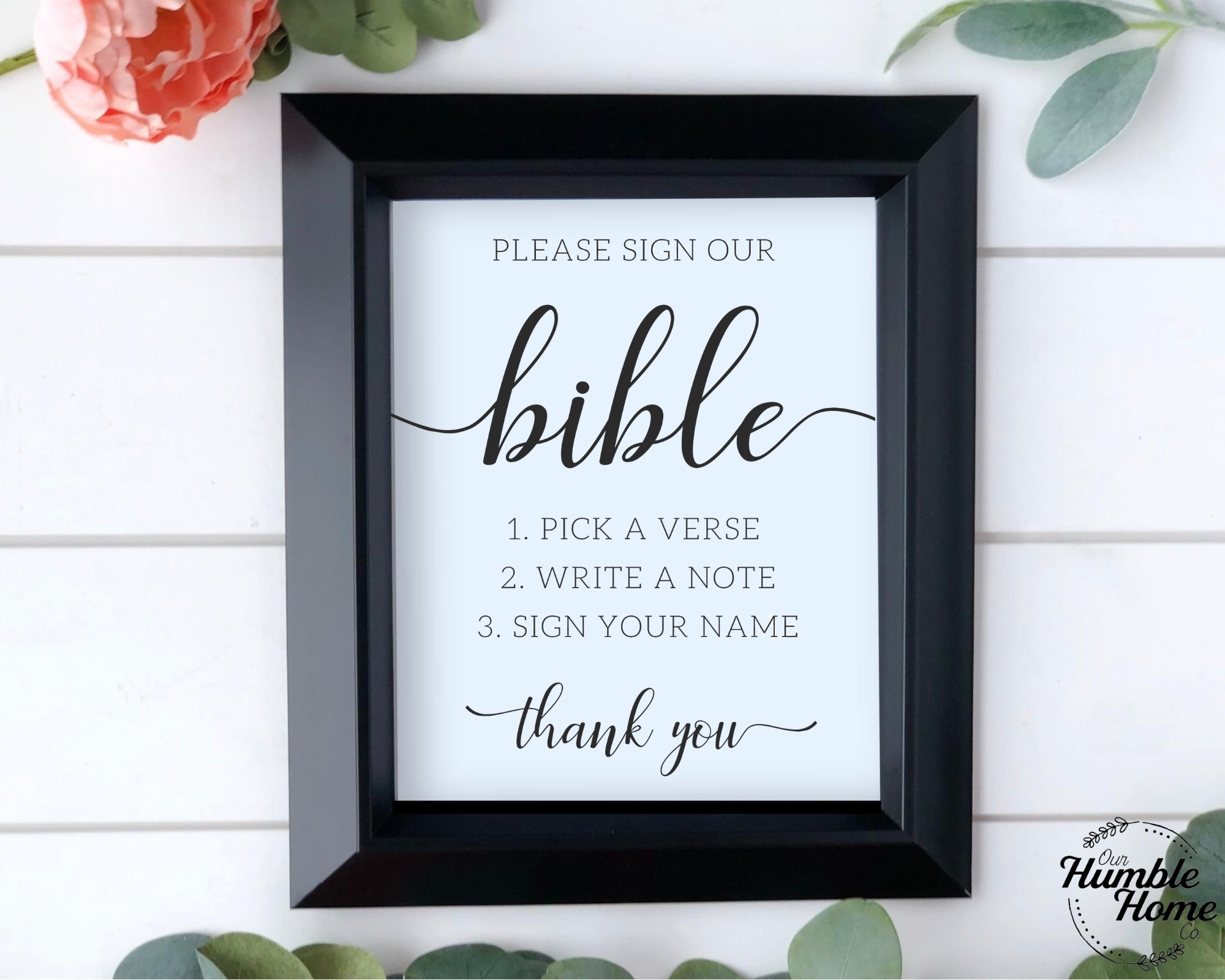 Please Sign Our Bible Sign Wedding Bible Guestbook Sign | Etsy