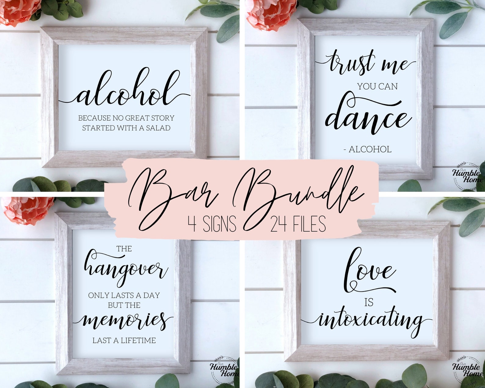 Bar Sign Bundle Wedding Bar Signs Bundle Wedding Reception - Etsy