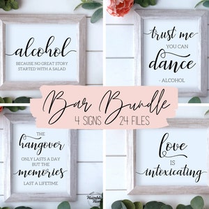 Bar Sign Bundle, Wedding Bar Signs Bundle, Wedding Reception Decor ...