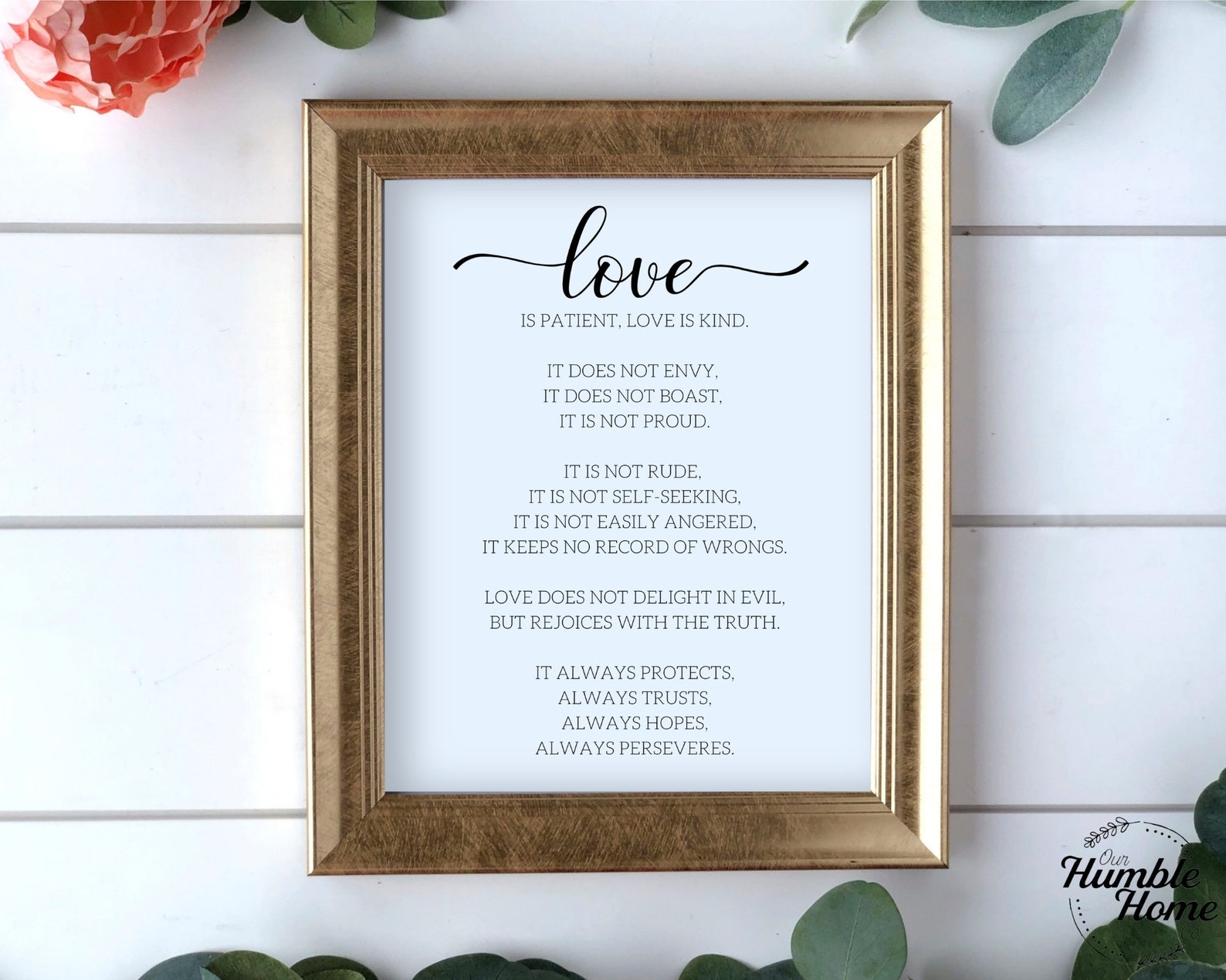 Love is Patient Love is Kind Sign Wedding Poem Sign | Etsy
