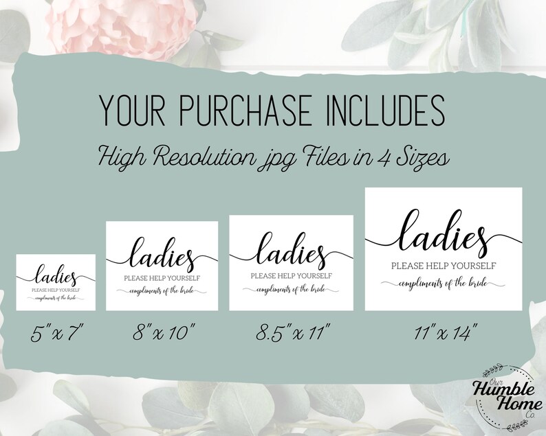 Ladies Please Help Yourself Compliments of the Bride Sign - Etsy