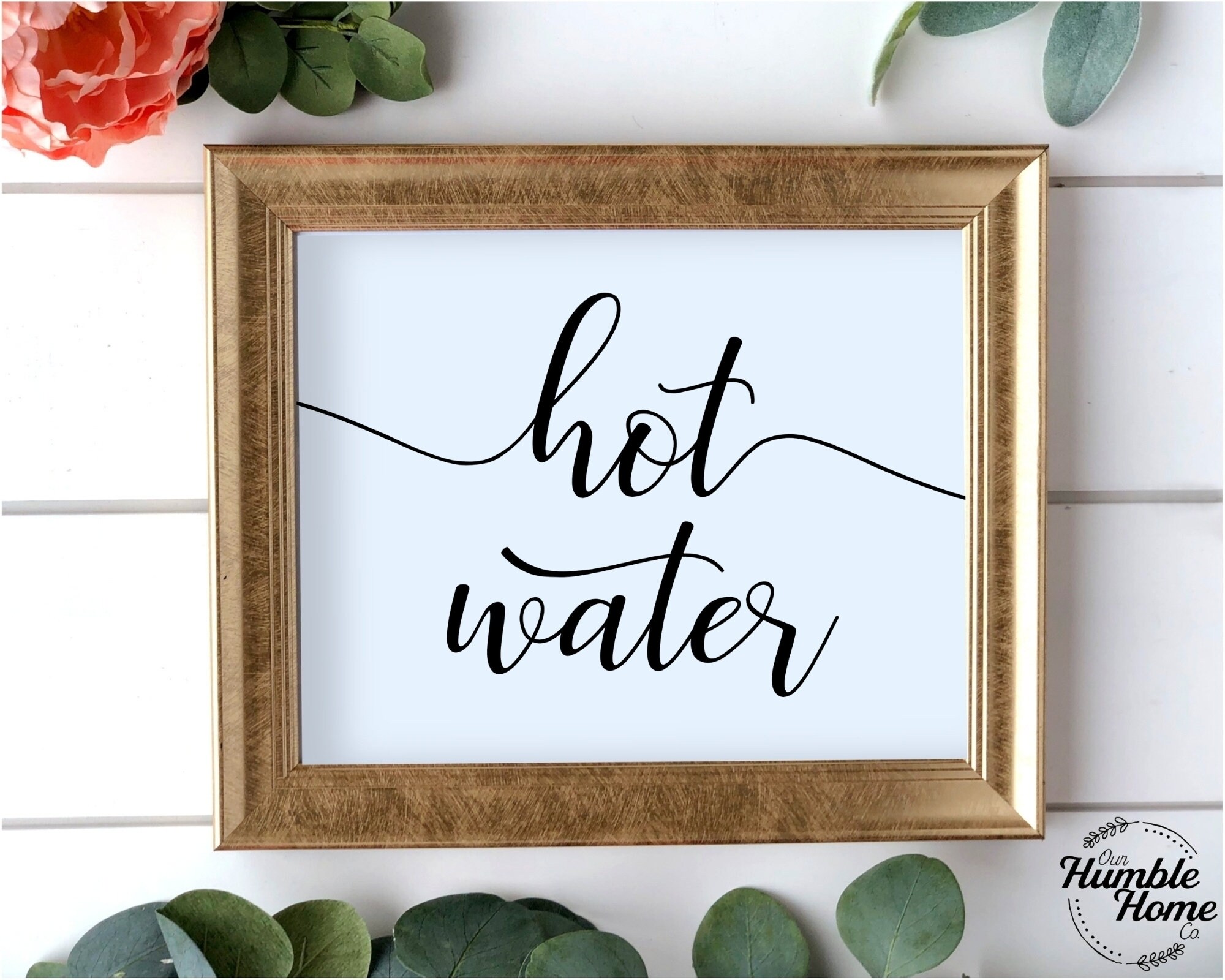 Hot Water Sign, Hot Water Bar Sign, Beverage Station Signs, Hot Water ...