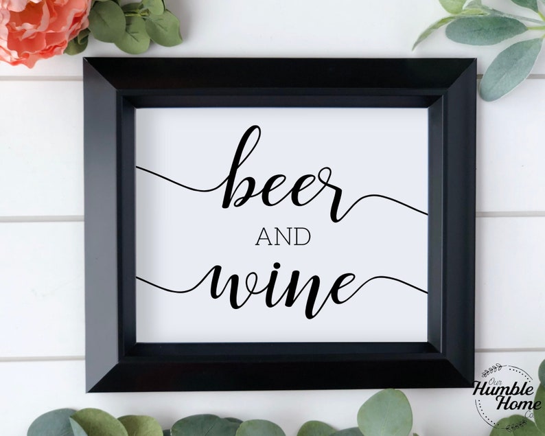 Beer and Wine Bar Sign Wedding Bar Signs Wedding Beer Sign - Etsy