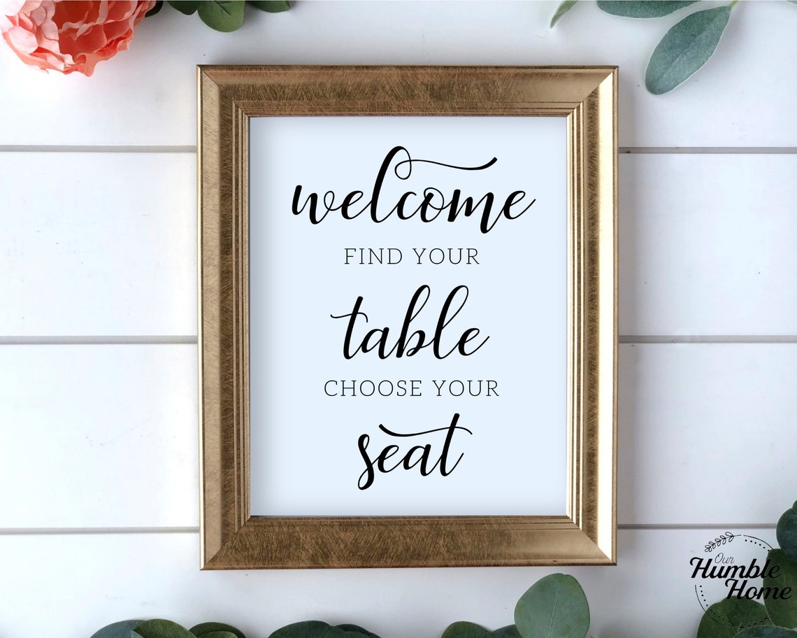 Welcome Find Your Table Choose Your Seat Wedding Seating | Etsy