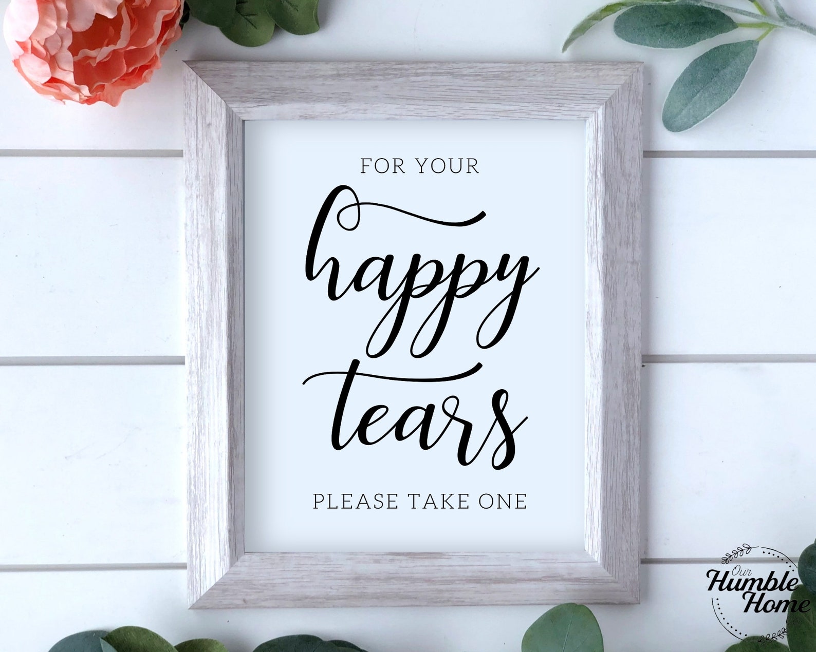 For Your Happy Tears Please Take One Sign, Wedding Tissues Sign ...