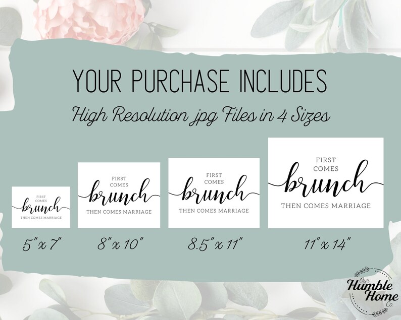 First Comes Brunch Then Comes Marriage Brunch Signs Bridal - Etsy