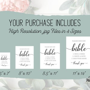 Please Sign Our Bible Sign, Wedding Bible Guestbook Sign, Bible ...