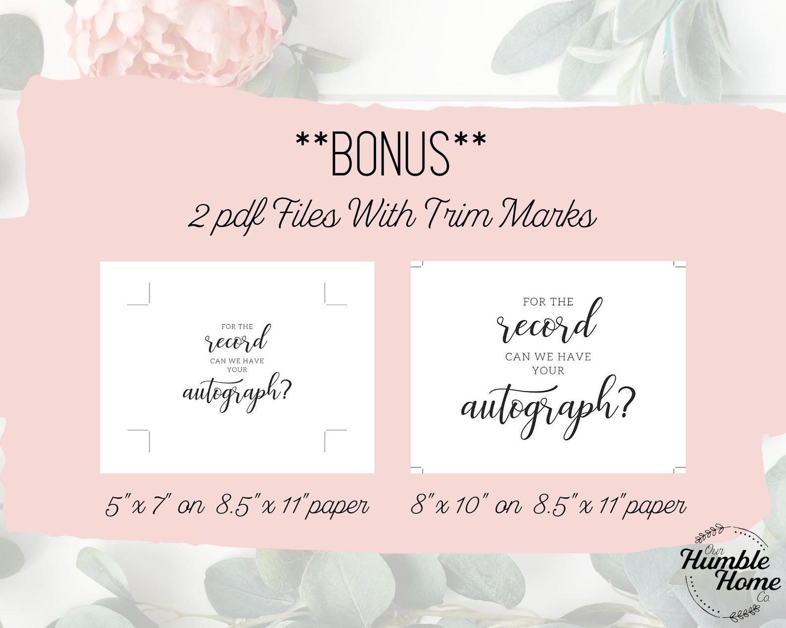 For the Record Can We Have Your Autograph, Record Guestbook Sign ...