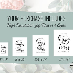 For Your Happy Tears Please Take One Sign, Wedding Tissues Sign ...