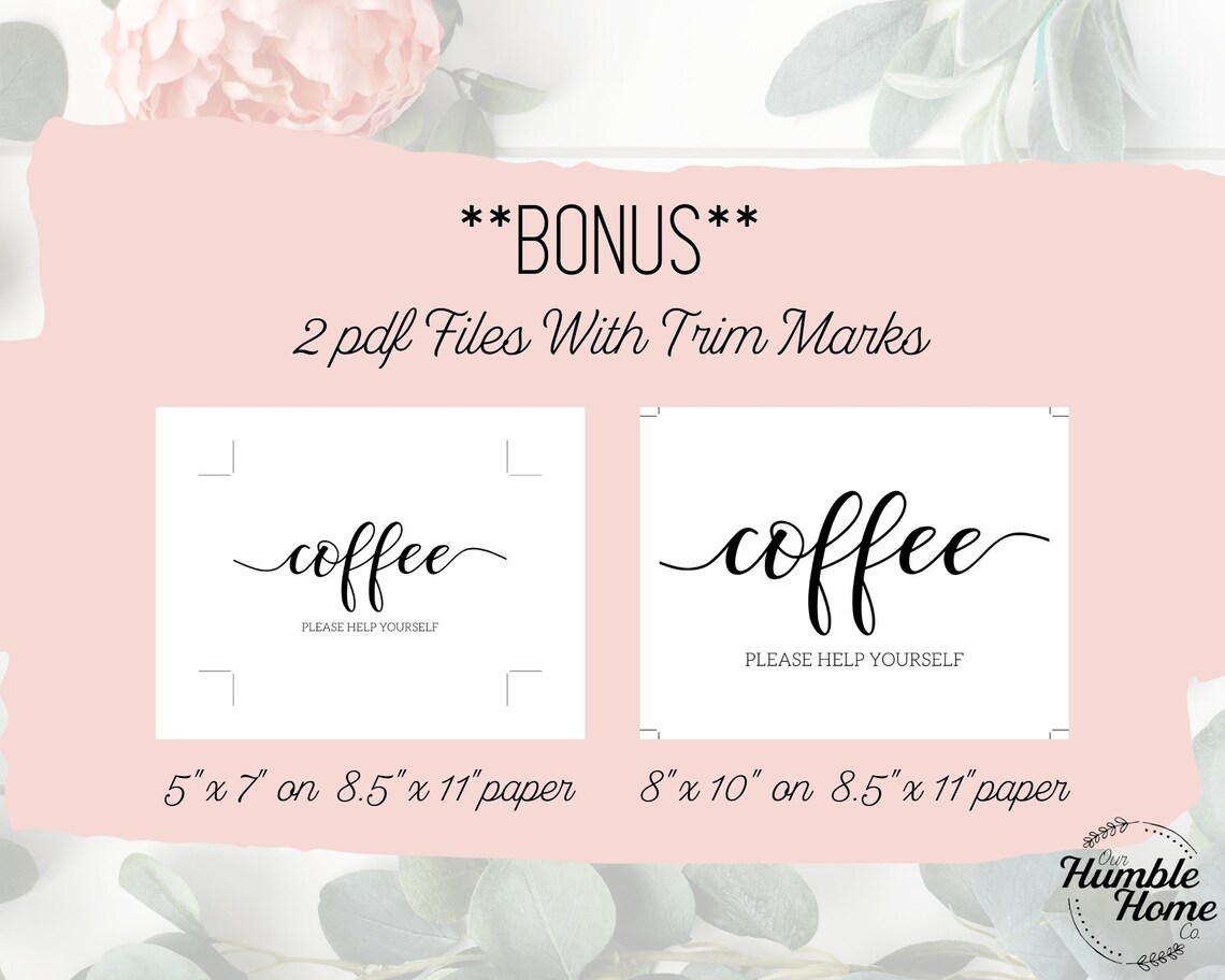 Coffee Please Help Yourself Sign Coffee Bar Sign Wedding | Etsy