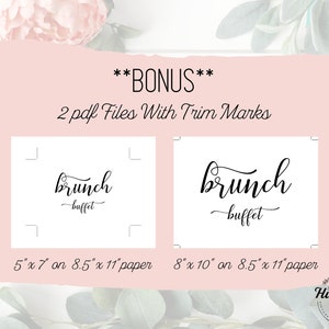 Brunch Buffet Signs Brunch Signs Wedding Brunch Bridal - Etsy