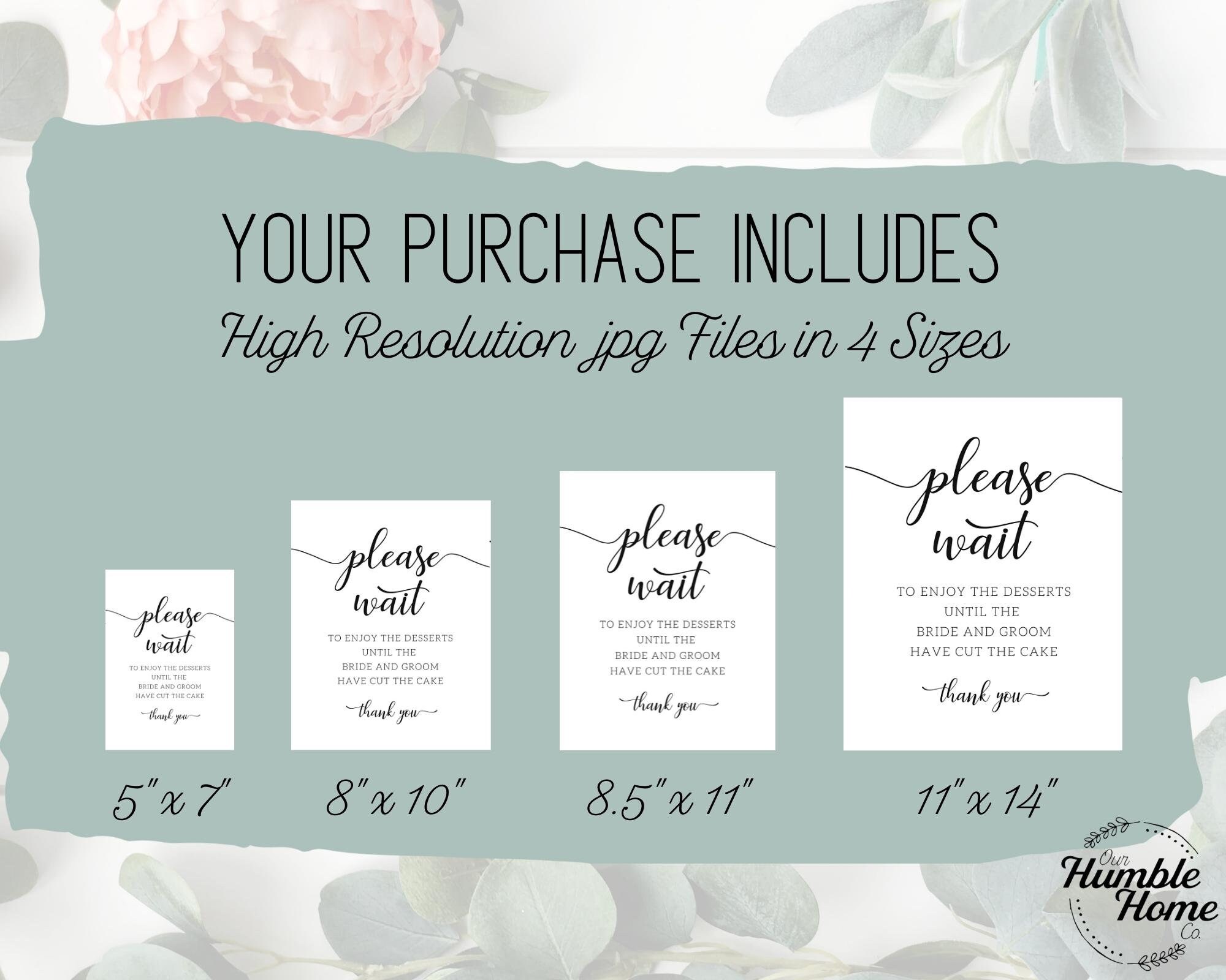 Please Wait to Enjoy the Desserts, Dessert Table Sign, Cake Table Sign ...