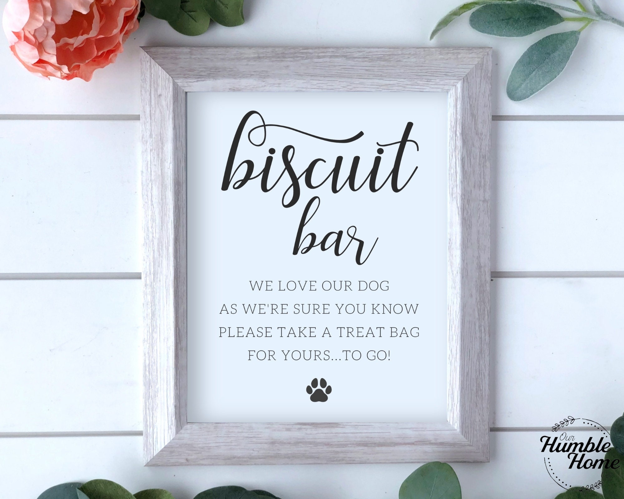Biscuit Bar Sign Wedding Dog Treat Sign Wedding Dog Favors | Etsy