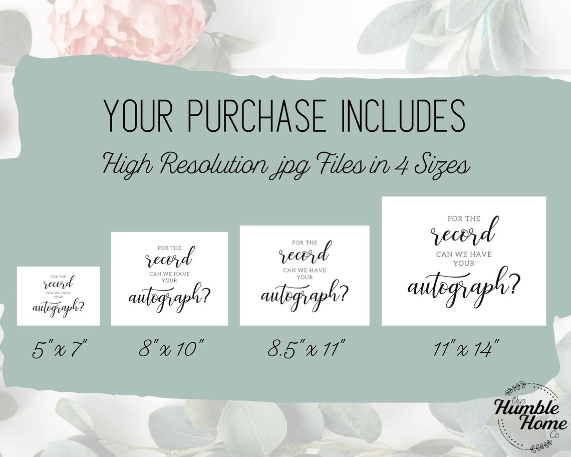 For the Record Can We Have Your Autograph Record Guestbook - Etsy