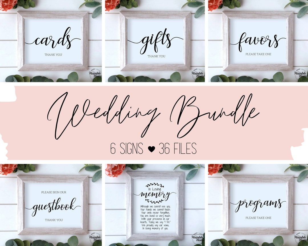 Wedding Signs Bundle, Wedding Signs, Wedding Reception Signs, Memory ...