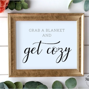 Grab A Blanket and Get Cozy Sign, Wedding Blankets Sign, Get Cozy Sign ...