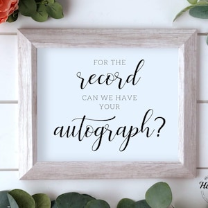 For the Record Can We Have Your Autograph, Record Guestbook Sign ...